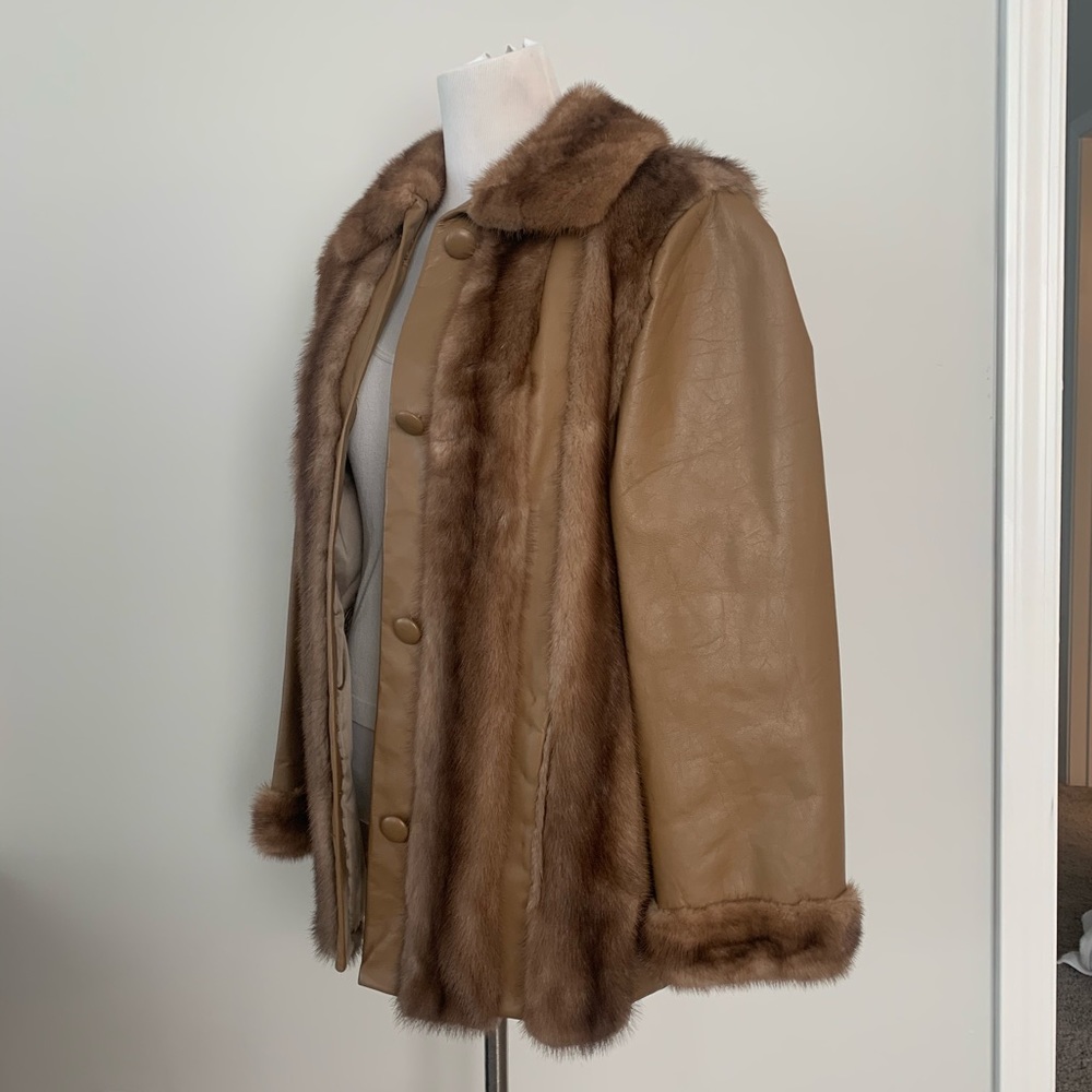 Douglas Furs Vintage Mink & Leather Coat -Small - Gem